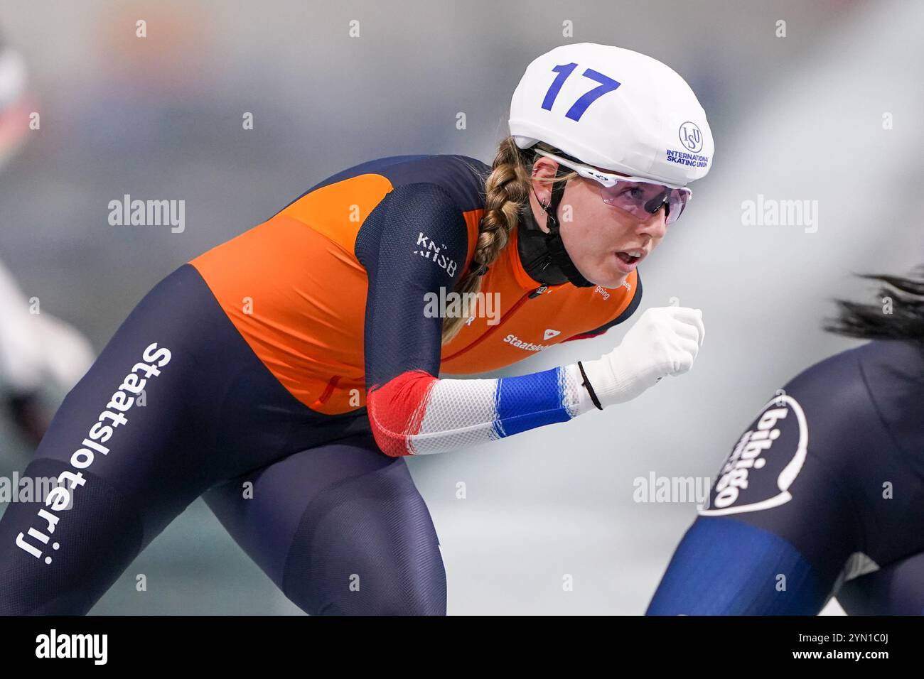NAGANO, JAPAN - NOVEMBER 24: Elisa Dul of The Netherlands competing on the Mass Start Women ...