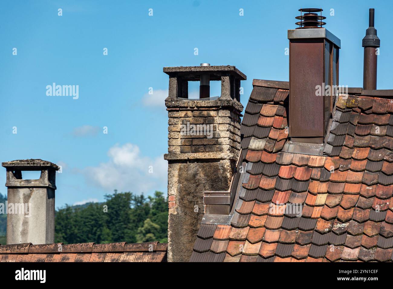 traditional Swiss town house architectural details, historic houses ...