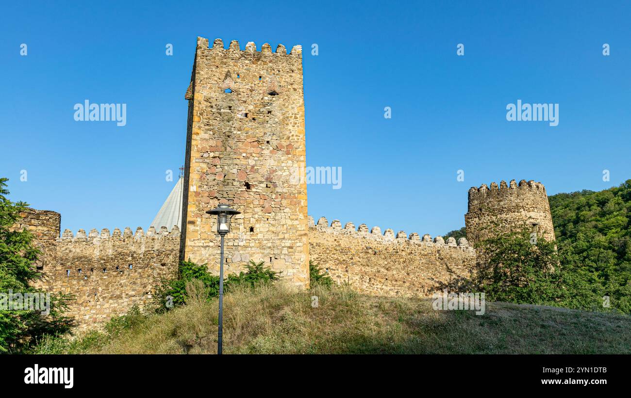 landscape with an ancient monastery building, historic old buildings of ...
