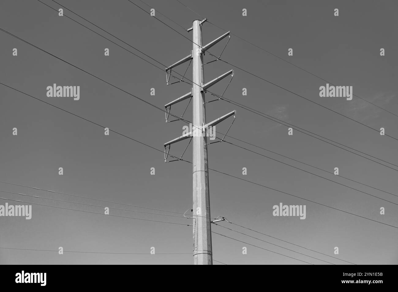 electricity power lines. pylon producing energy. voltage transmission ...