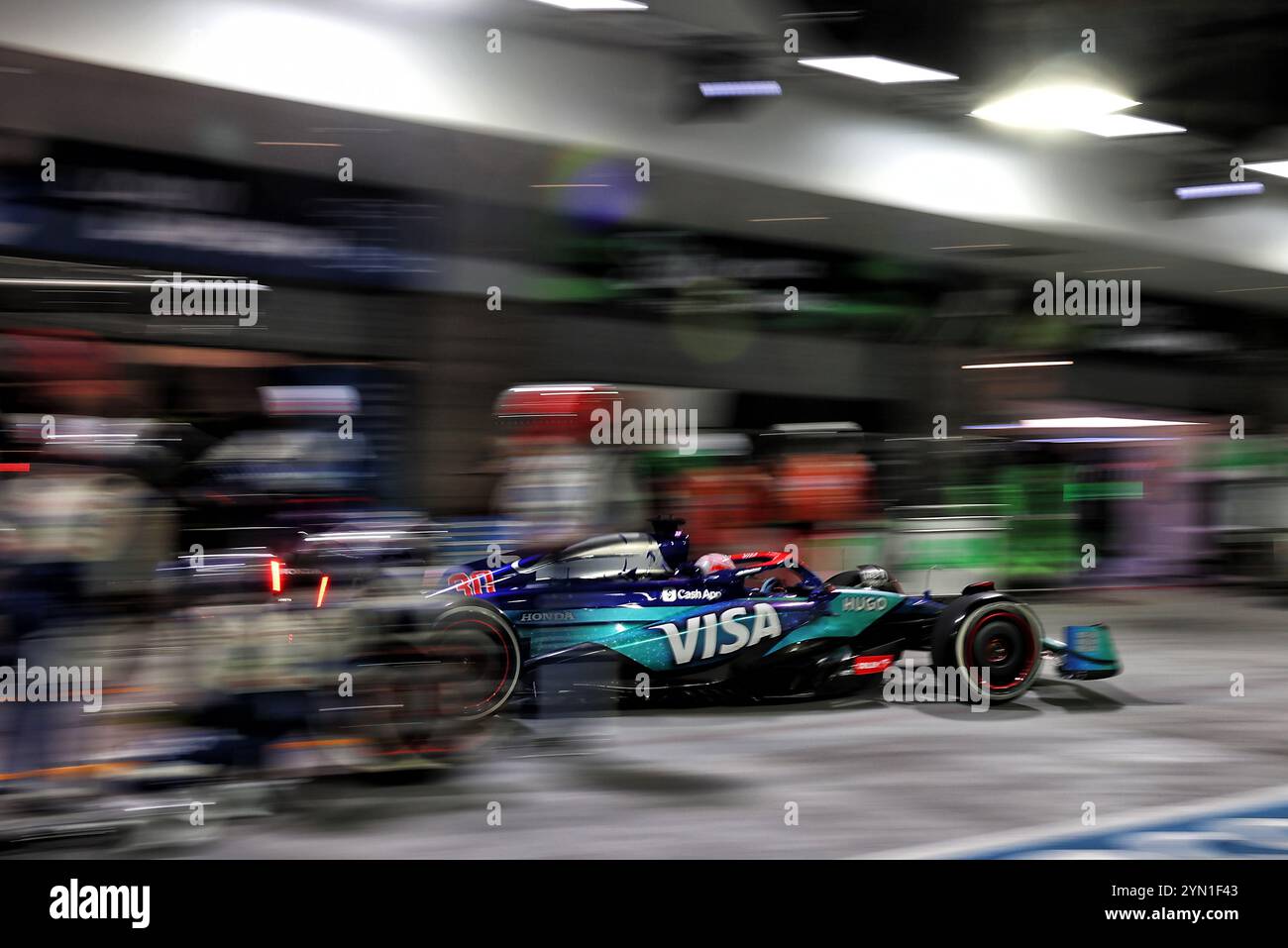 Las Vegas, USA. 23rd Nov, 2024. Liam Lawson (NZL) RB VCARB 01 makes a ...