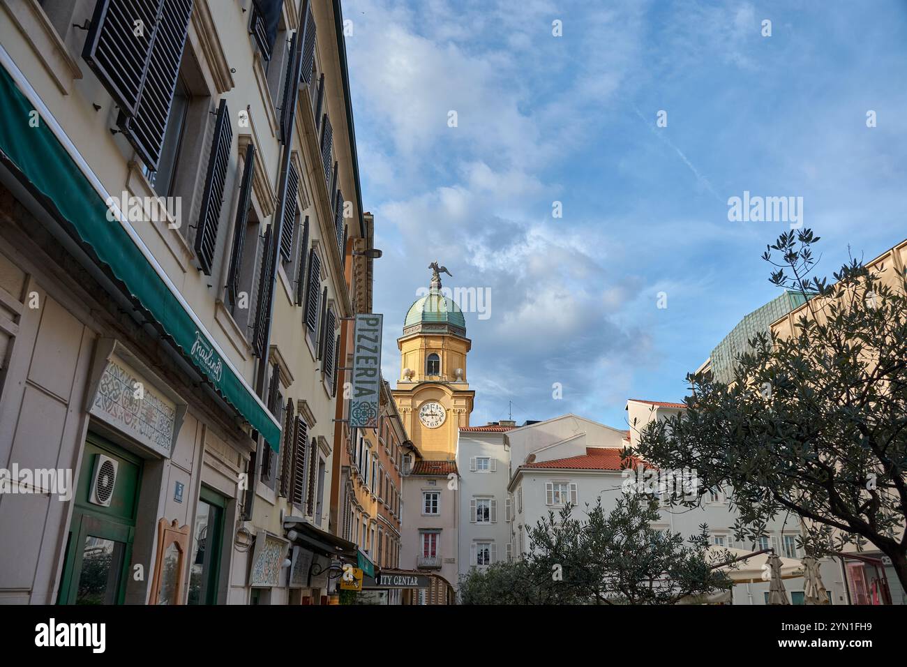 Rijeka, Croatia;October,13,2024:The Yellow Civic Tower, also known as ...