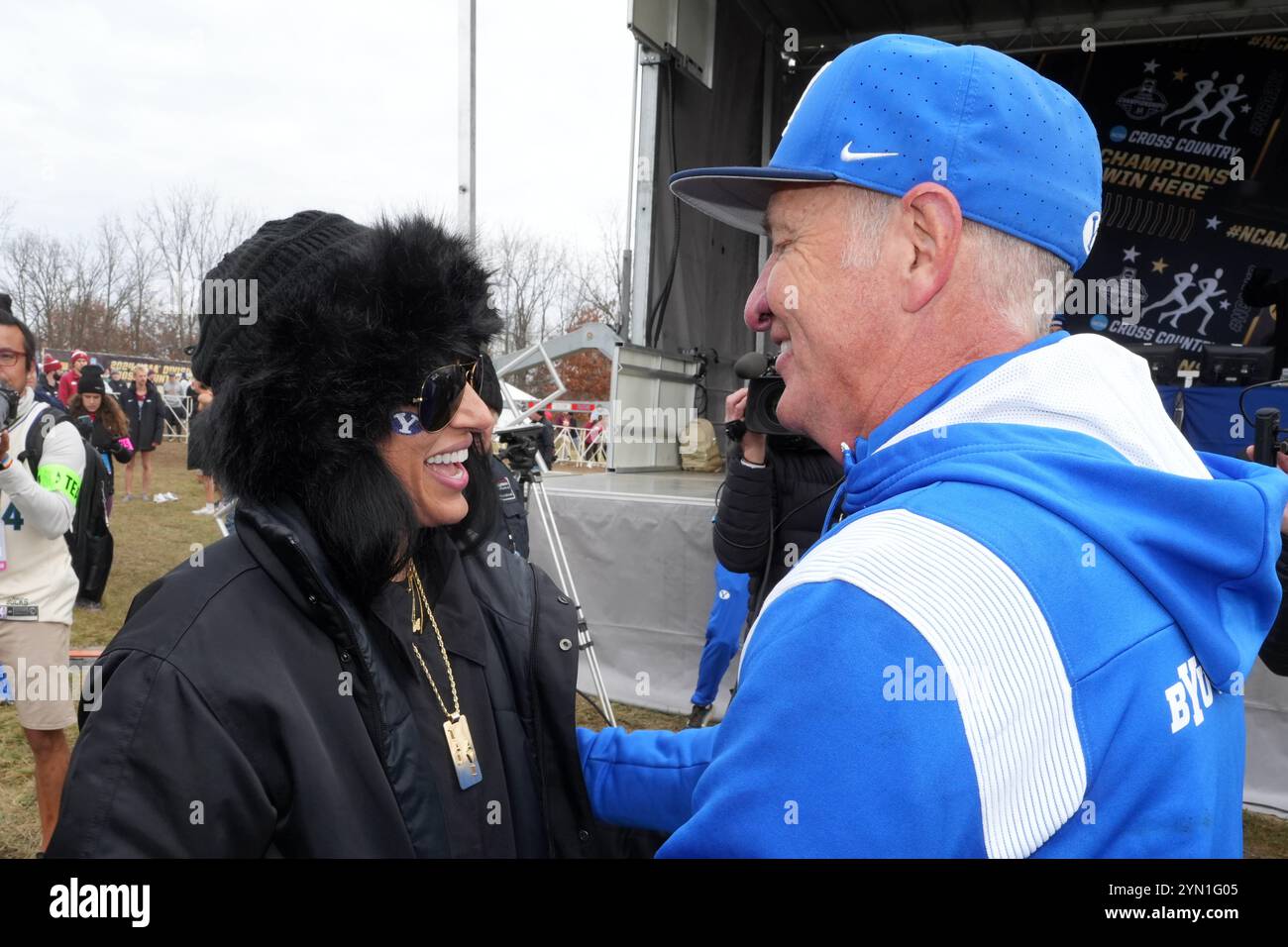 BYU Cougars women's coach Diljeet Taylor (left) and Ed Eyestone ...