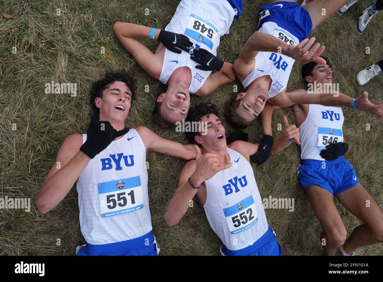 Members of the BYU men's team Creed Thompson (551), Davin Thompson (552 ...