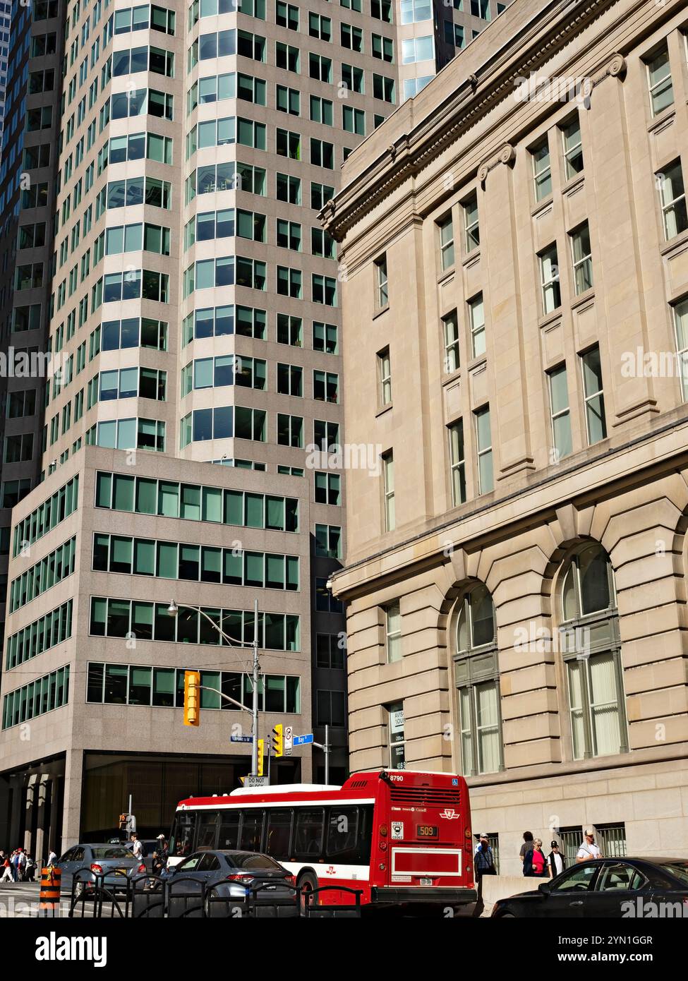 Toronto Canada / A TTC Bus on Bay Street, Downtown Toronto Stock Photo ...