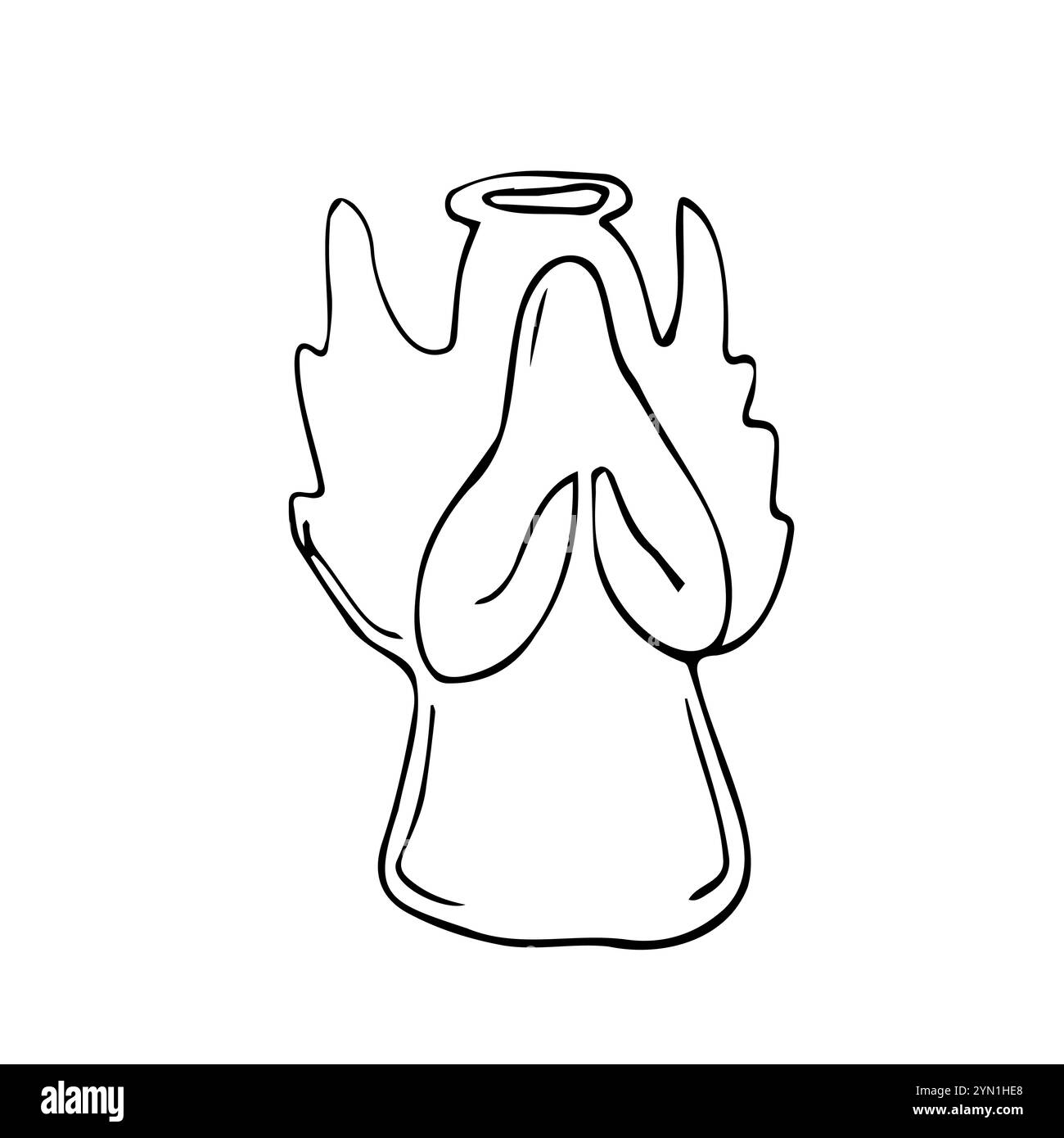 Vector doodle angel symbol. Sign design elements.Modern minimalistic ...