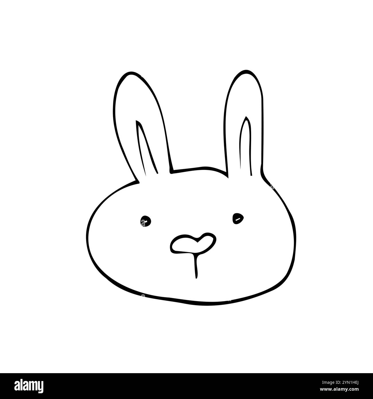 Cute doodle bunny faces. Pet heads. Happy easter bunnies. Vector ...