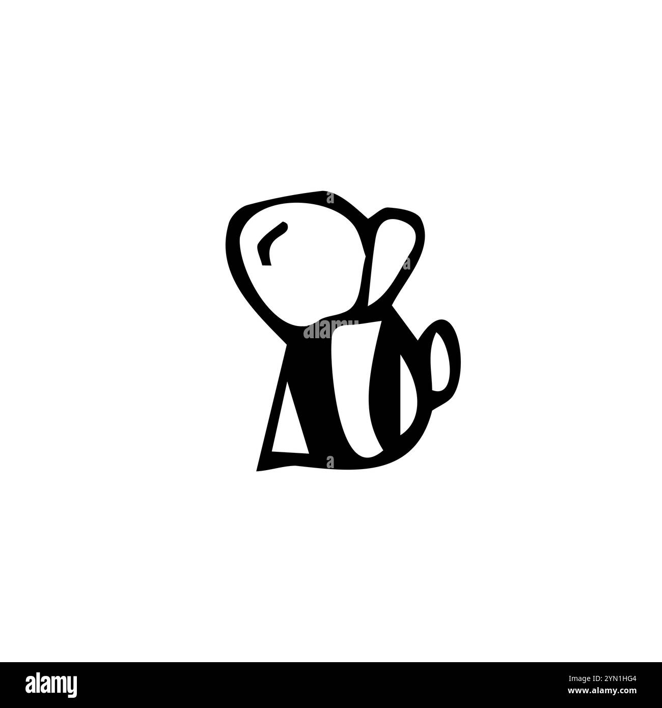 Vector doodle cartoon little bee. Simple icon Stock Vector Image & Art ...