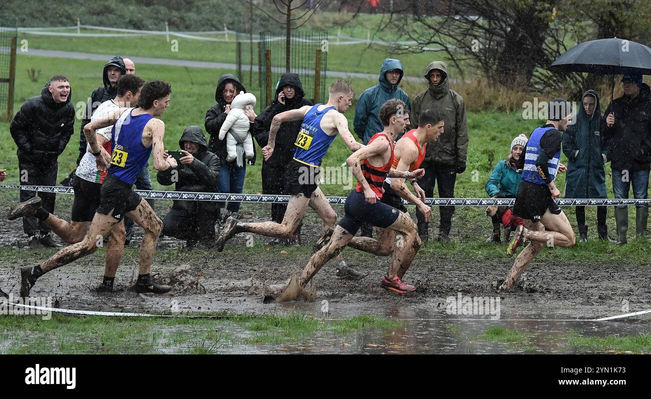 Tomer Tarragano (In Red) of Brighton & Hove City AC dealing with the ...