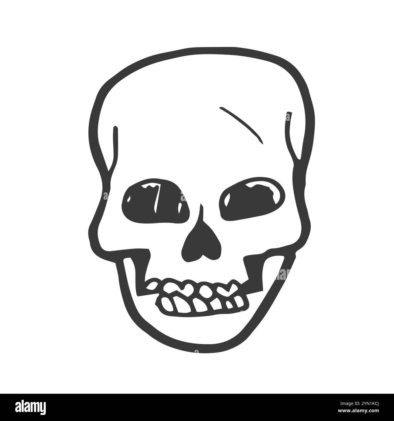 Scull in doodle style. Hand drawn illustration Stock Vector Image & Art ...