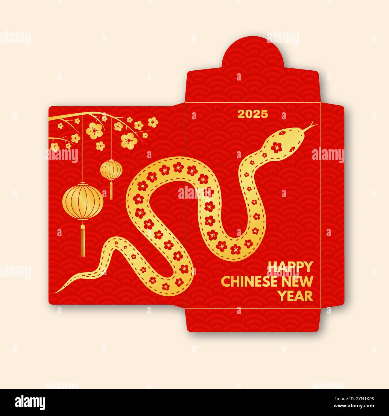 Chinese New Year red envelope flat icon. Vector illustration. Red ...