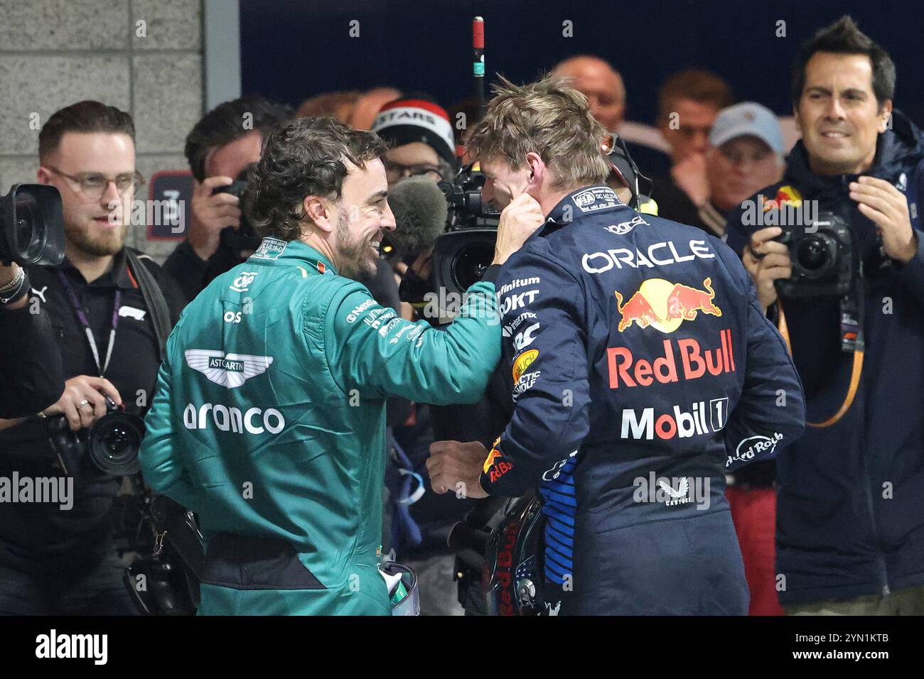 LAS VEGAS, NV - NOVEMBER 23: Fernando Alonso(14) Aston Martin Armco F1 ...