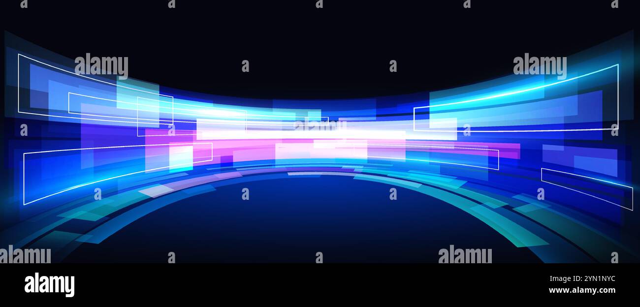 Innovative high-tech technology background. Digital technological future, high-speed motion ...