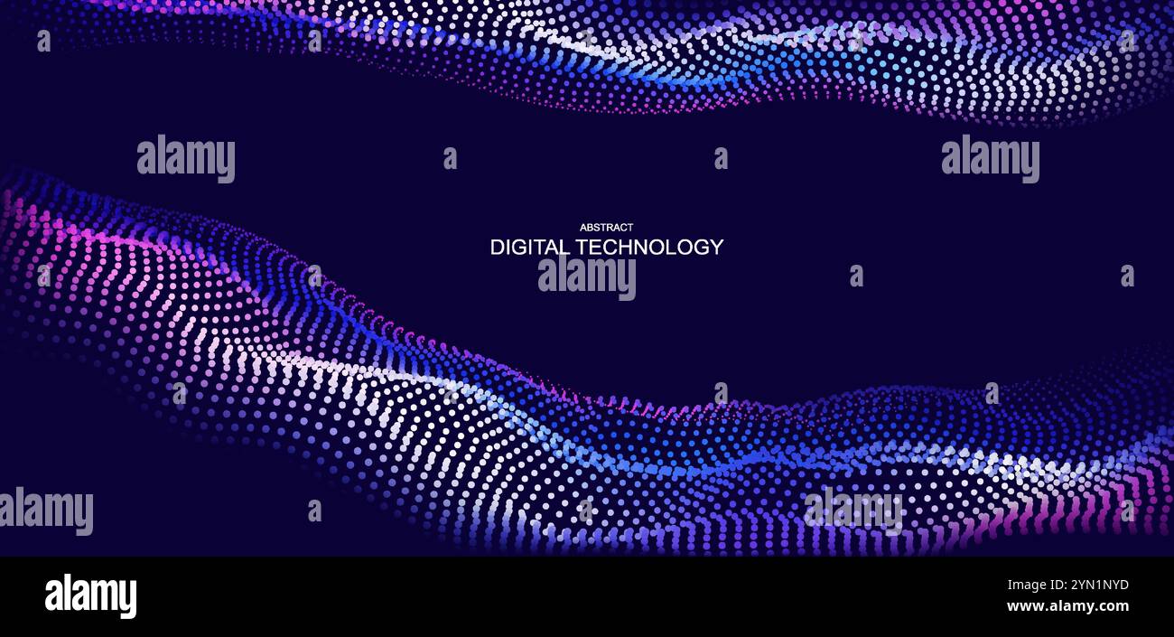 Digital technology background with circle lines. Futuristic geometric ...