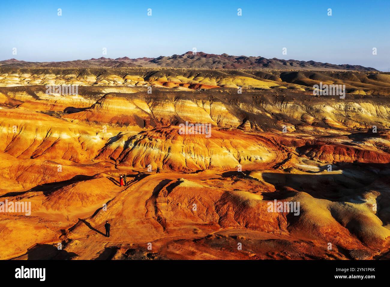 The Colorful Valley Danxia landform is seen in Karamay city, Xinjiang ...