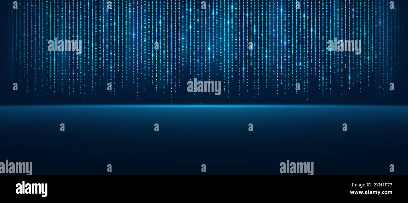 Big data visualization, high-tech light line data flow. Concept of digital technology ...