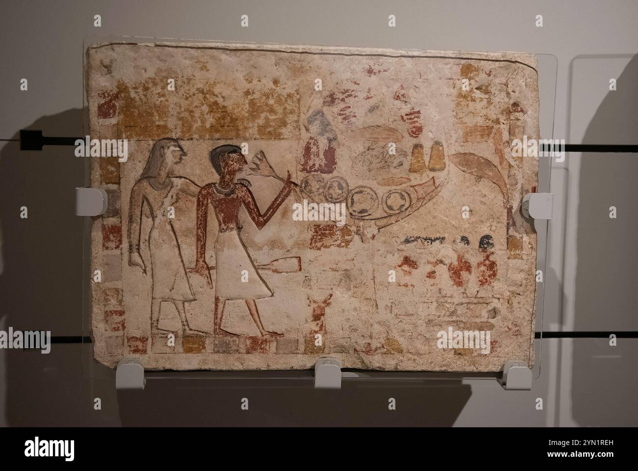 TURIN, ITALY - NOVEMBER 10, 2024: Preserved ancient egyptian painted ...