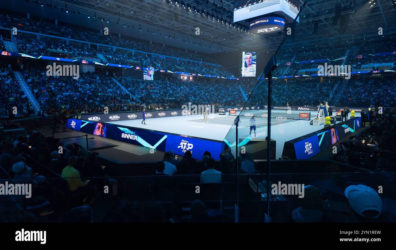 TURIN, ITALY - NOVEMBER 10, 2024: Inalpi Arena stadium during the tennis match between Jannik ...