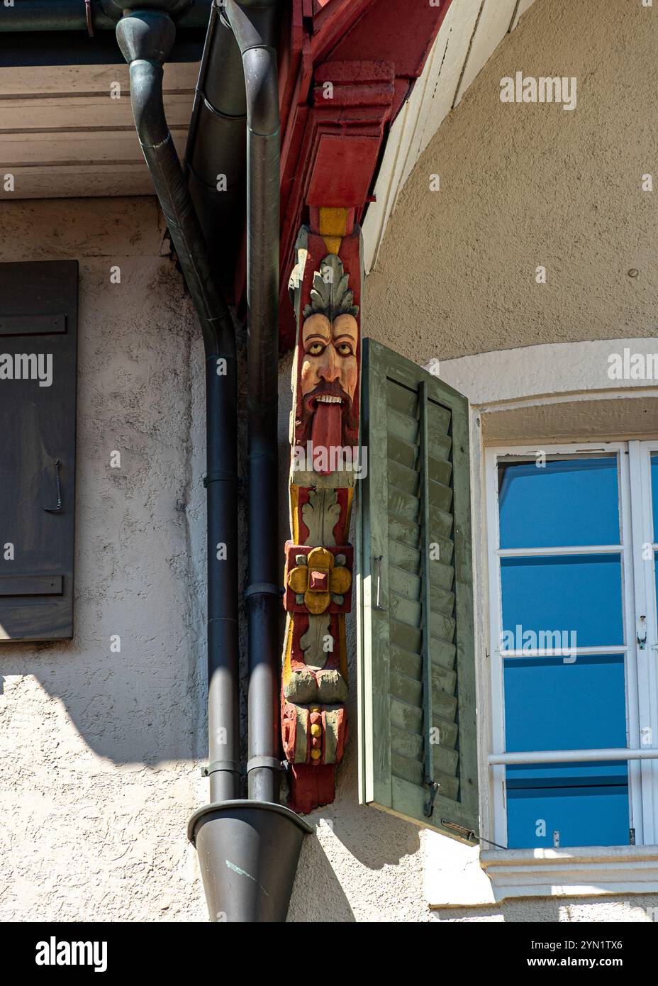 traditional Swiss town house architectural details, historic houses ...