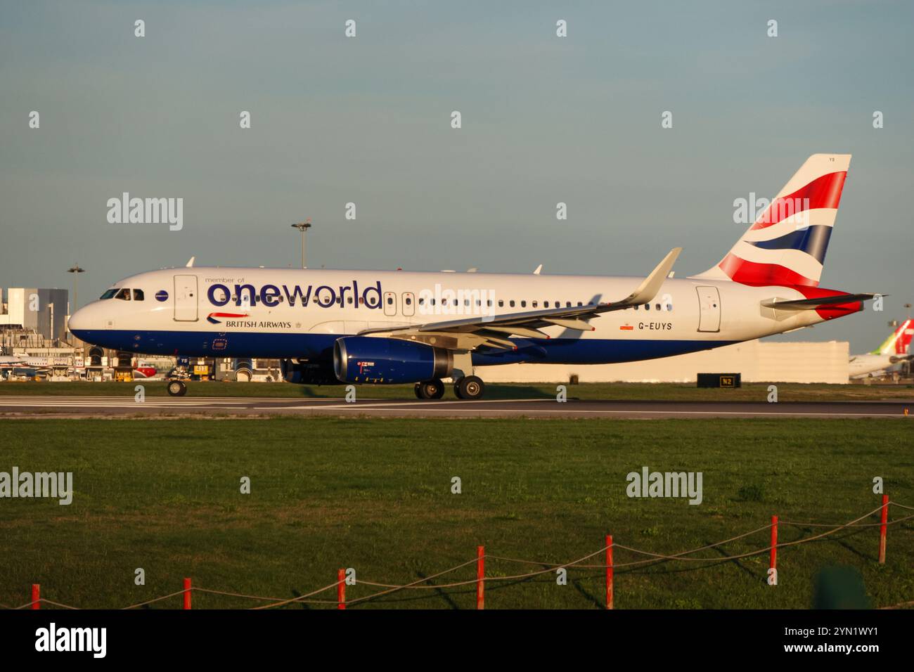 British airways airbus a320 with oneworld livery taxiing at lisbon ...