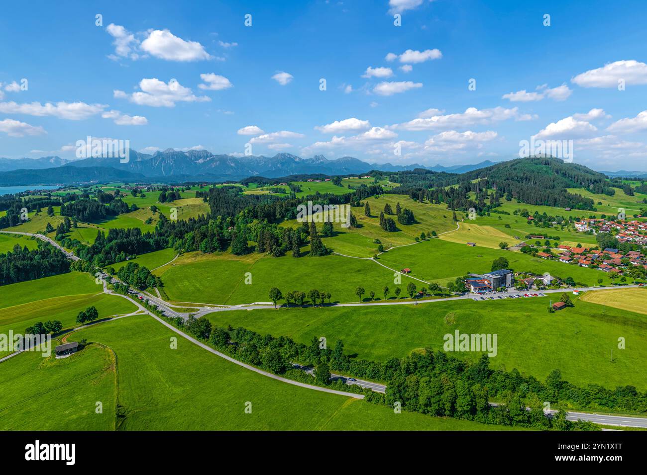 View of the Forggensee in the Königswinkel in the Ostallgäu near ...