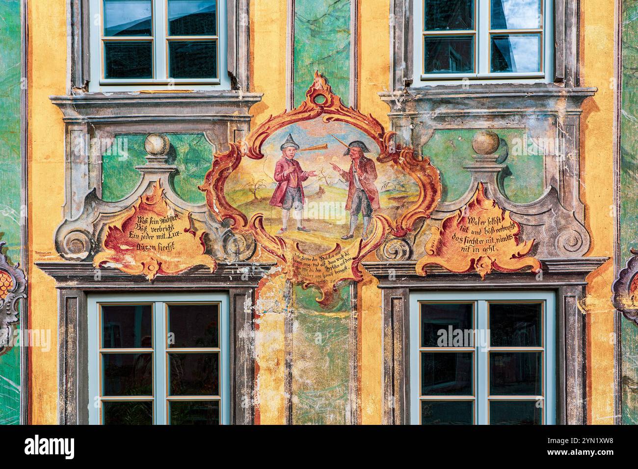 Wall painting in Mittenwald old town in Germany Stock Photo - Alamy