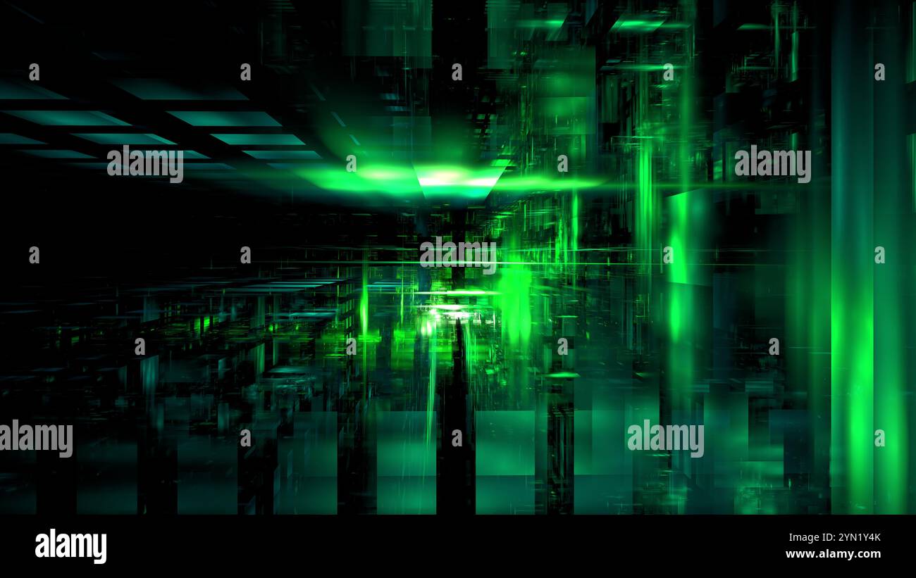 vibrant digital environment features abstract geometric shapes ...