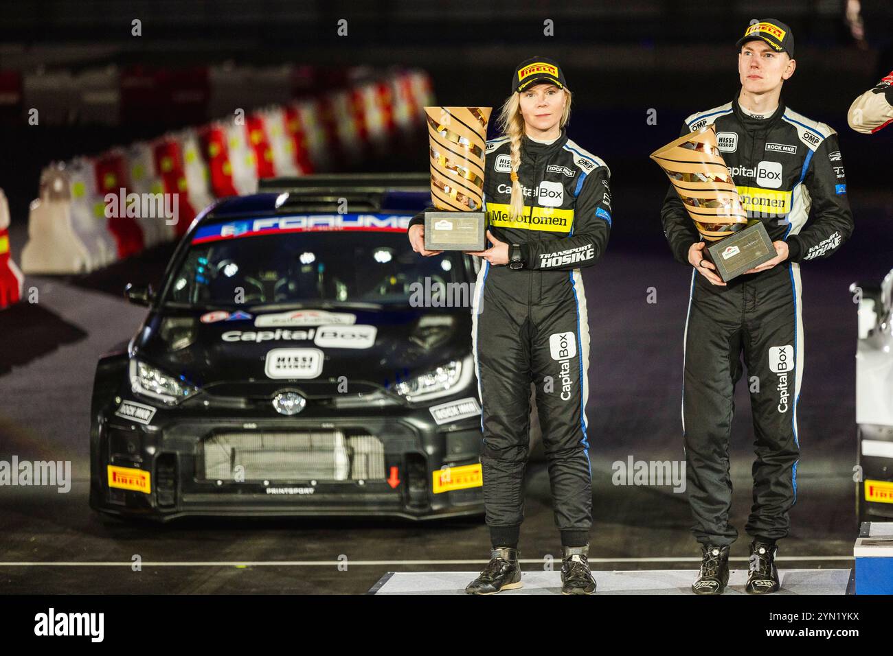 PAJARI Sami, Toyota Yaris Rally2, portrait, podium, portrait during the ...