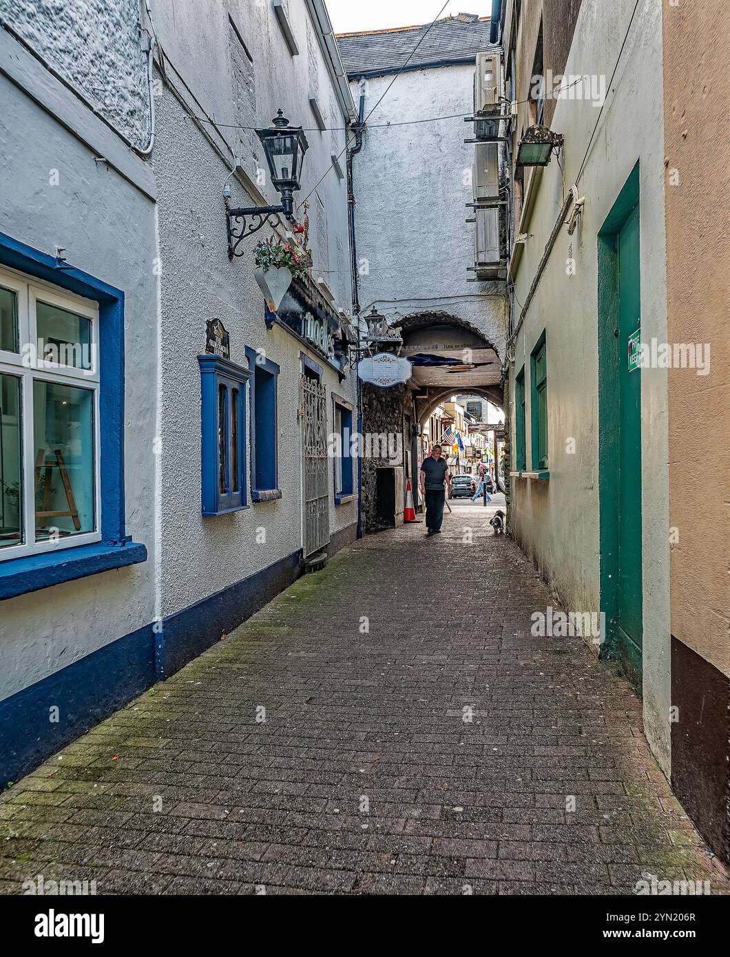Vibrant urban street in Killarney Ireland lined with colorful shops and ...
