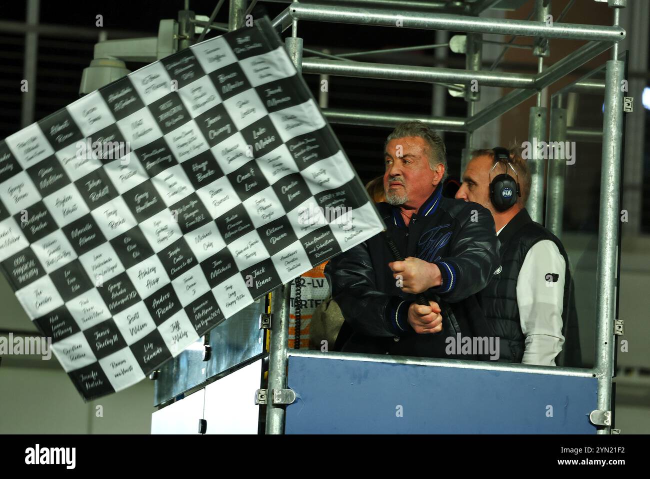 Las Vegas, USA. 23rd Nov, 2024. Sylvester Stallone (USA) Actor waves ...
