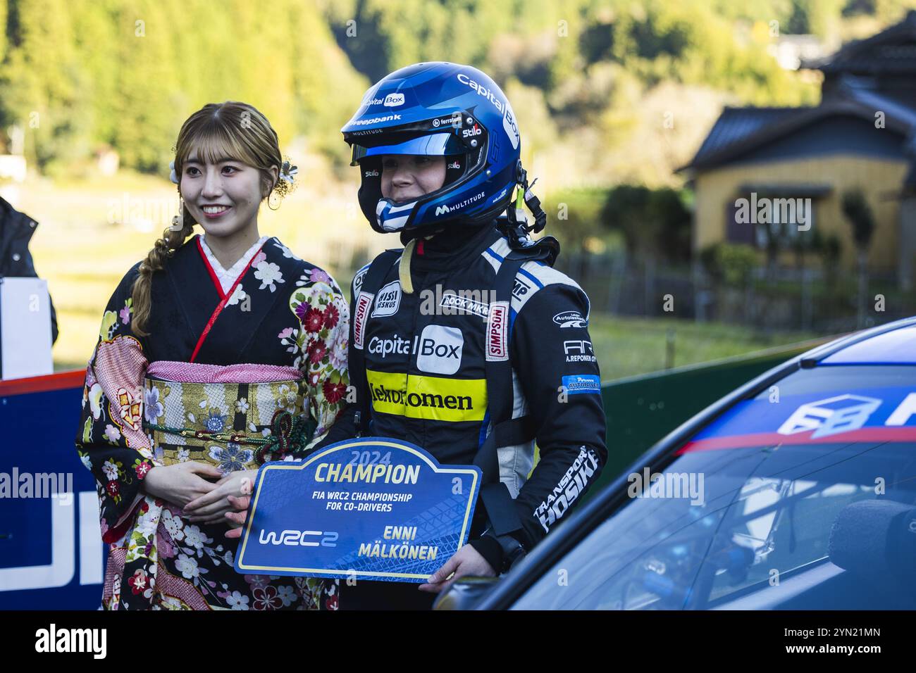 Aichi, Japan. 24th Nov 2024. MALKONEN Enni, Toyota Yaris Rally2 ...