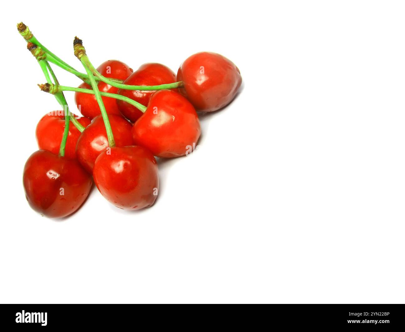 A lot of cherrys with stem. Isolated Stock Photo - Alamy