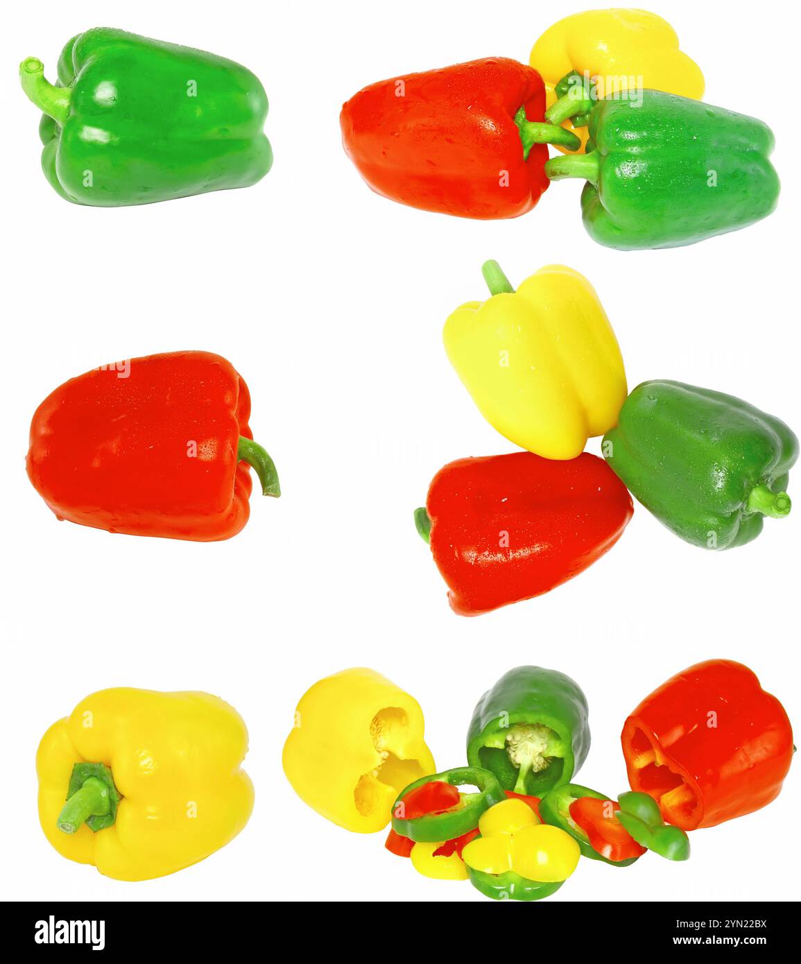 Collection (set) of colour sweep paper. Isolated over white Stock Photo ...