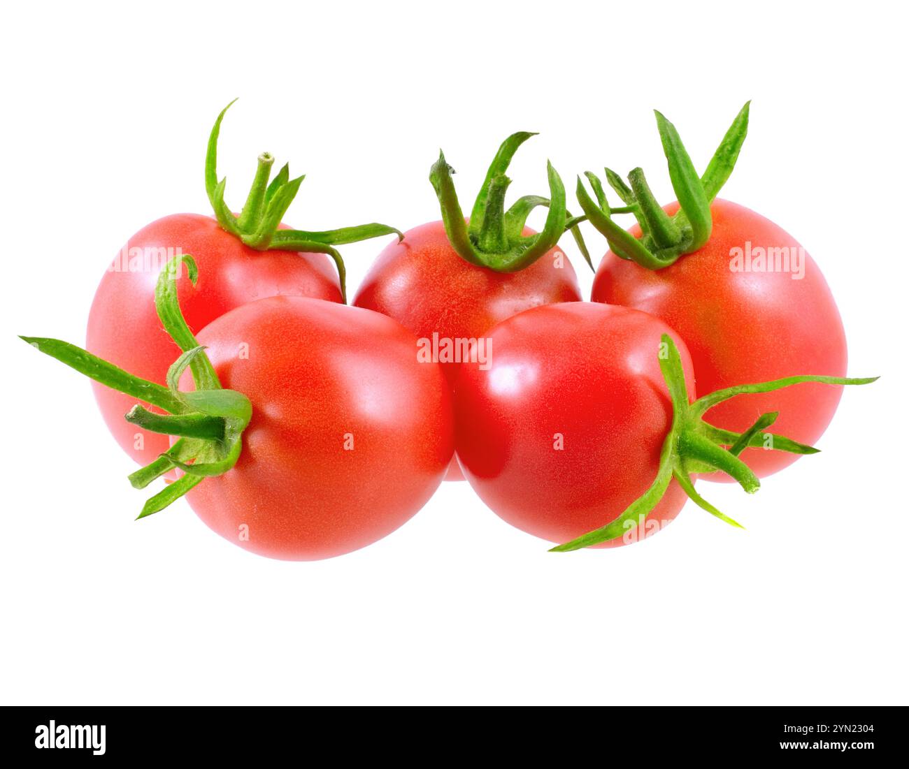 Lush tomatoes . Isolated over white Stock Photo - Alamy