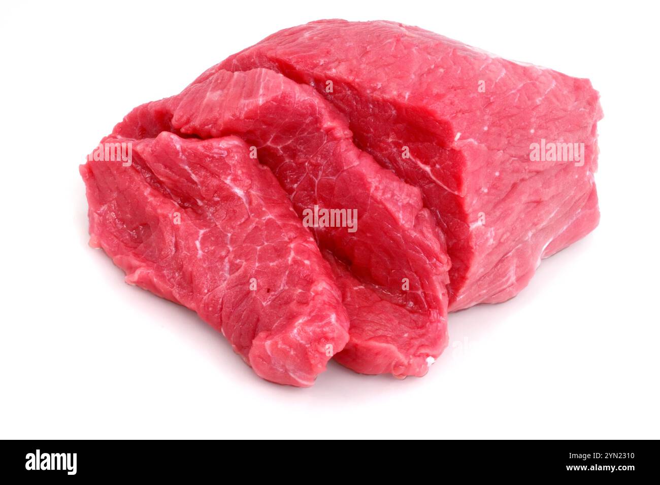 Cut of beef steak on white. Isolated Stock Photo - Alamy