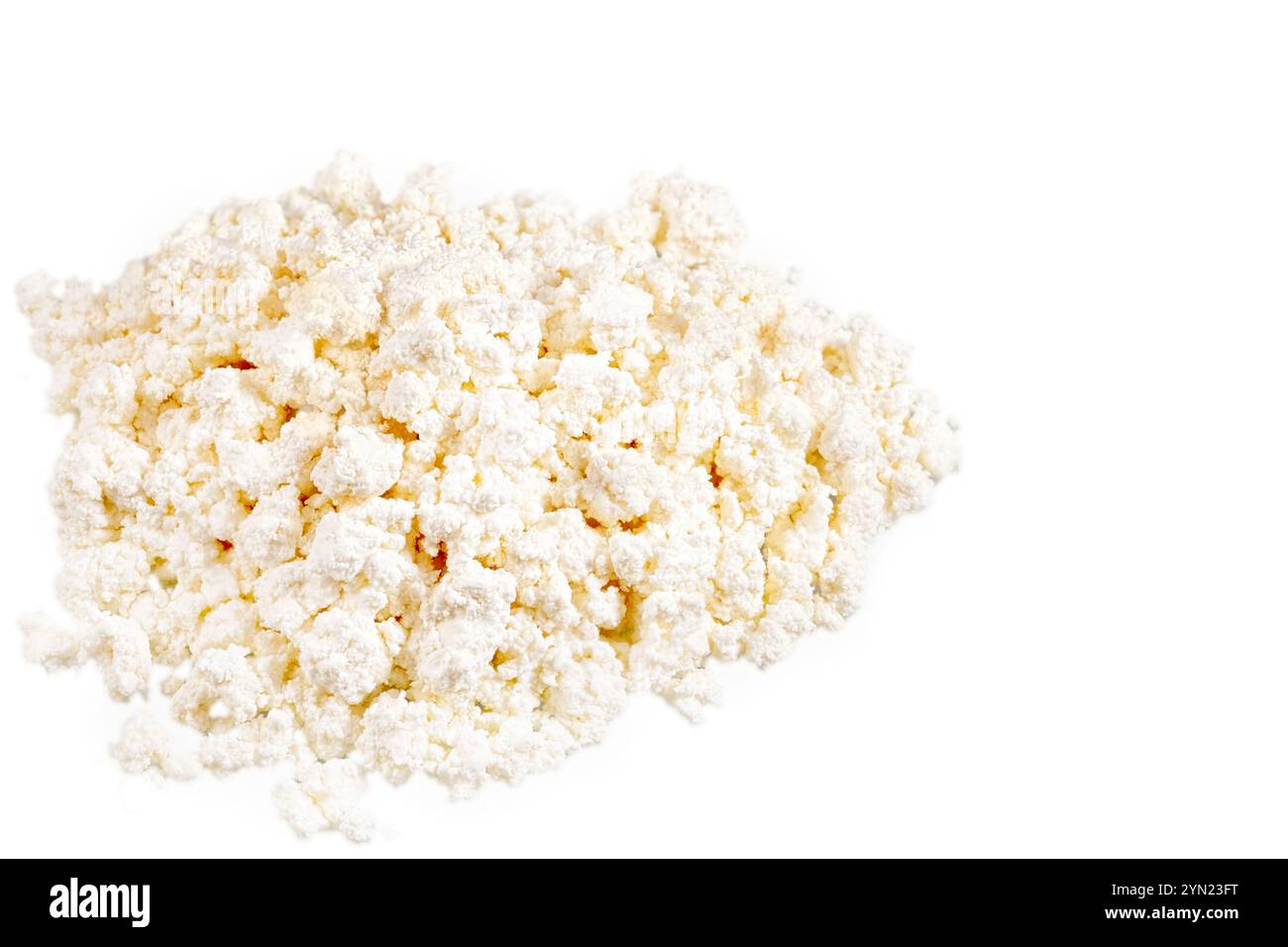 Fresh cottage cheese (curd) heap, isolated on white background Stock ...