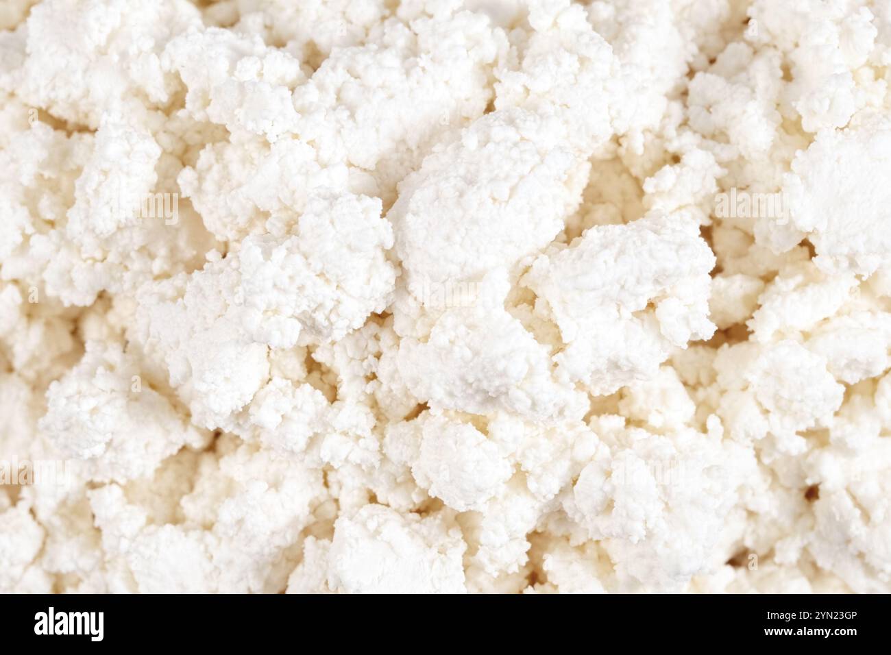 Fresh cottage cheese (curd) heap, isolated on white background Stock ...