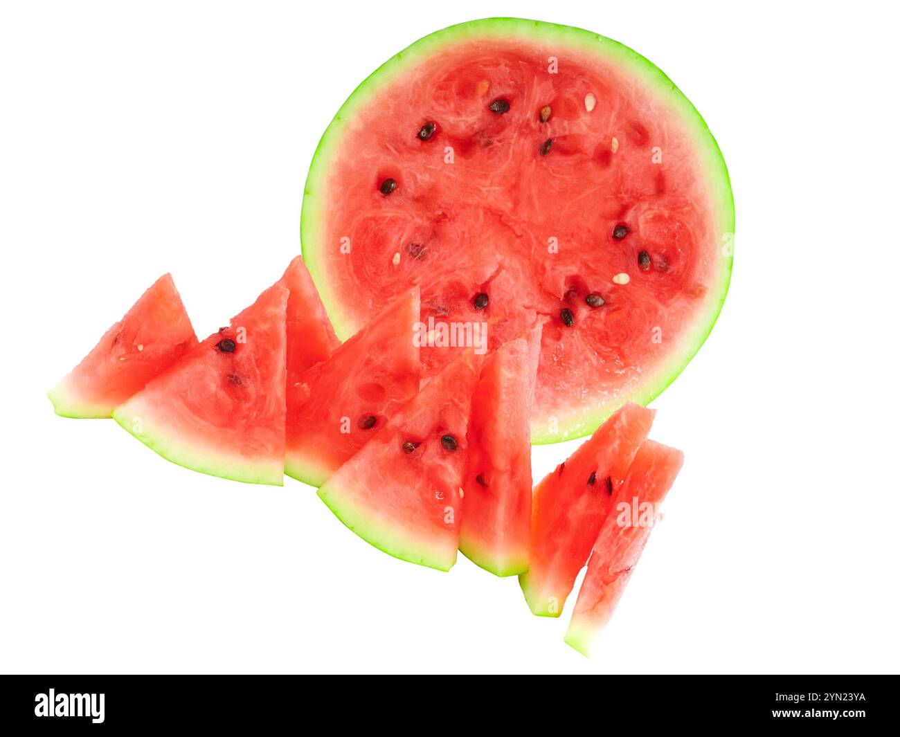 Cutting watermelon on white background Cut Out Stock Images & Pictures ...