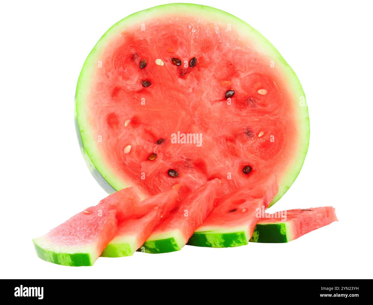 Cutting watermelon on white background Cut Out Stock Images & Pictures ...