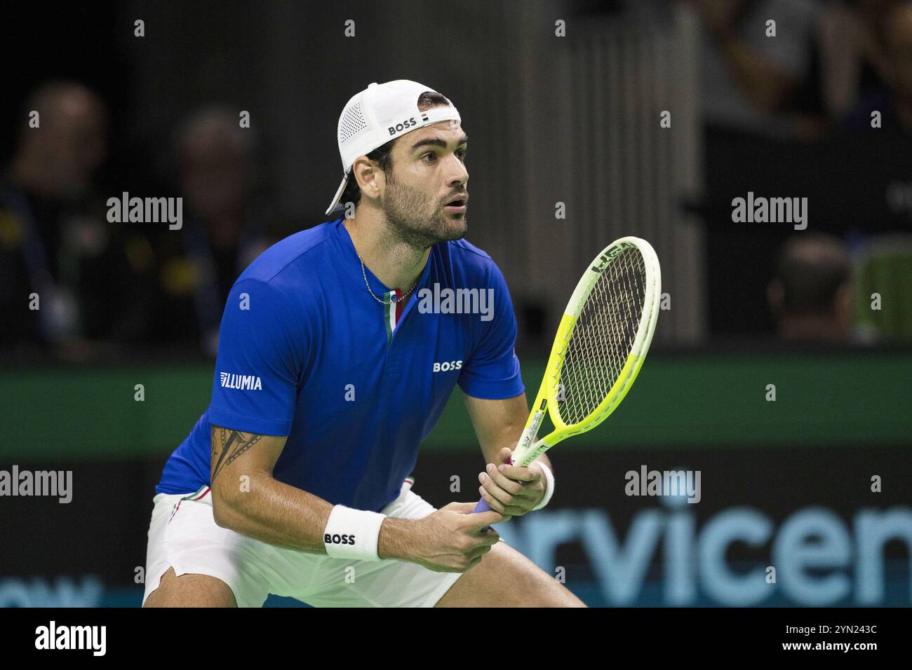 Malaga, Spain. 23rd Nov 2024. Matteo Berrettini of Italy in action against Thanasi Kokkinakis of ...