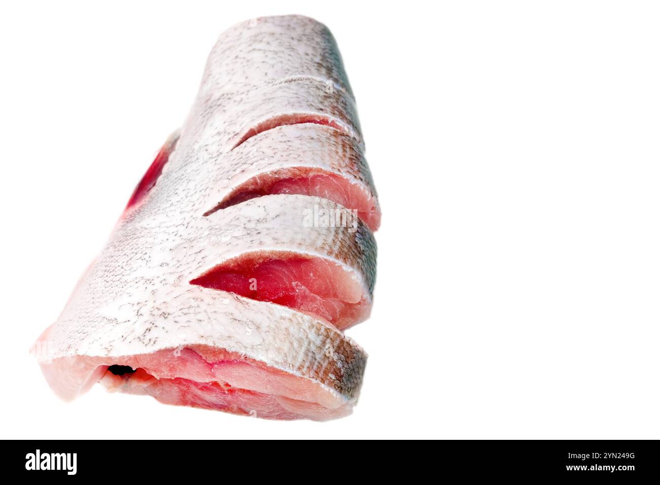 Slices of raw carp on a white background.Isolated Stock Photo - Alamy
