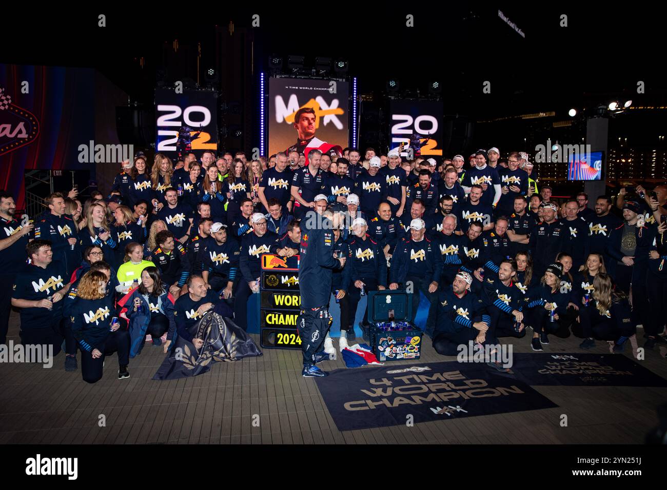 Red Bull Racing team celebrating 4th world champion title VERSTAPPEN ...