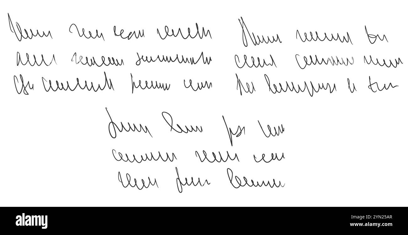 Handwritten scribble letter. Freehand verse text. Unreadable doodle ...