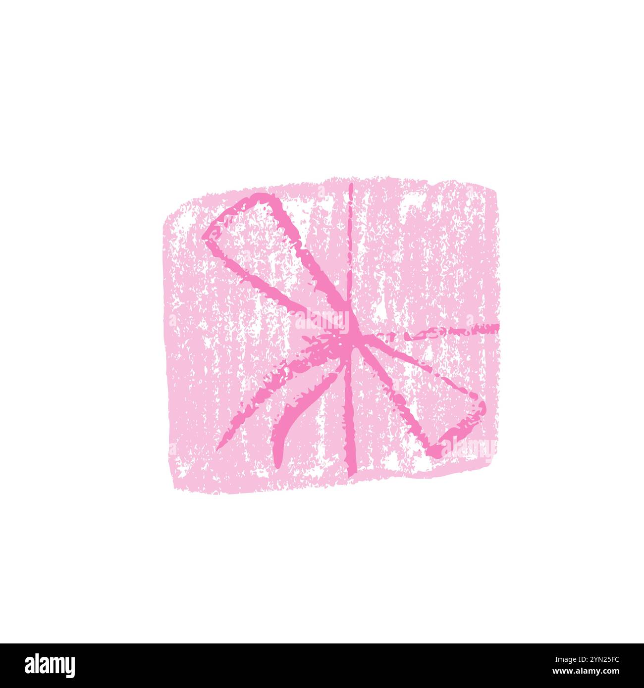 Crayon gift box. Scribble style festive present Chalk drawing holiday decorative packaging ...