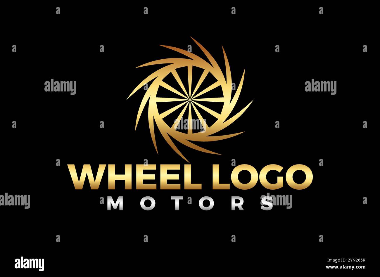 Creative Tire Golden Wheel Logo Design Vector Icon Symbol Illustrations ...