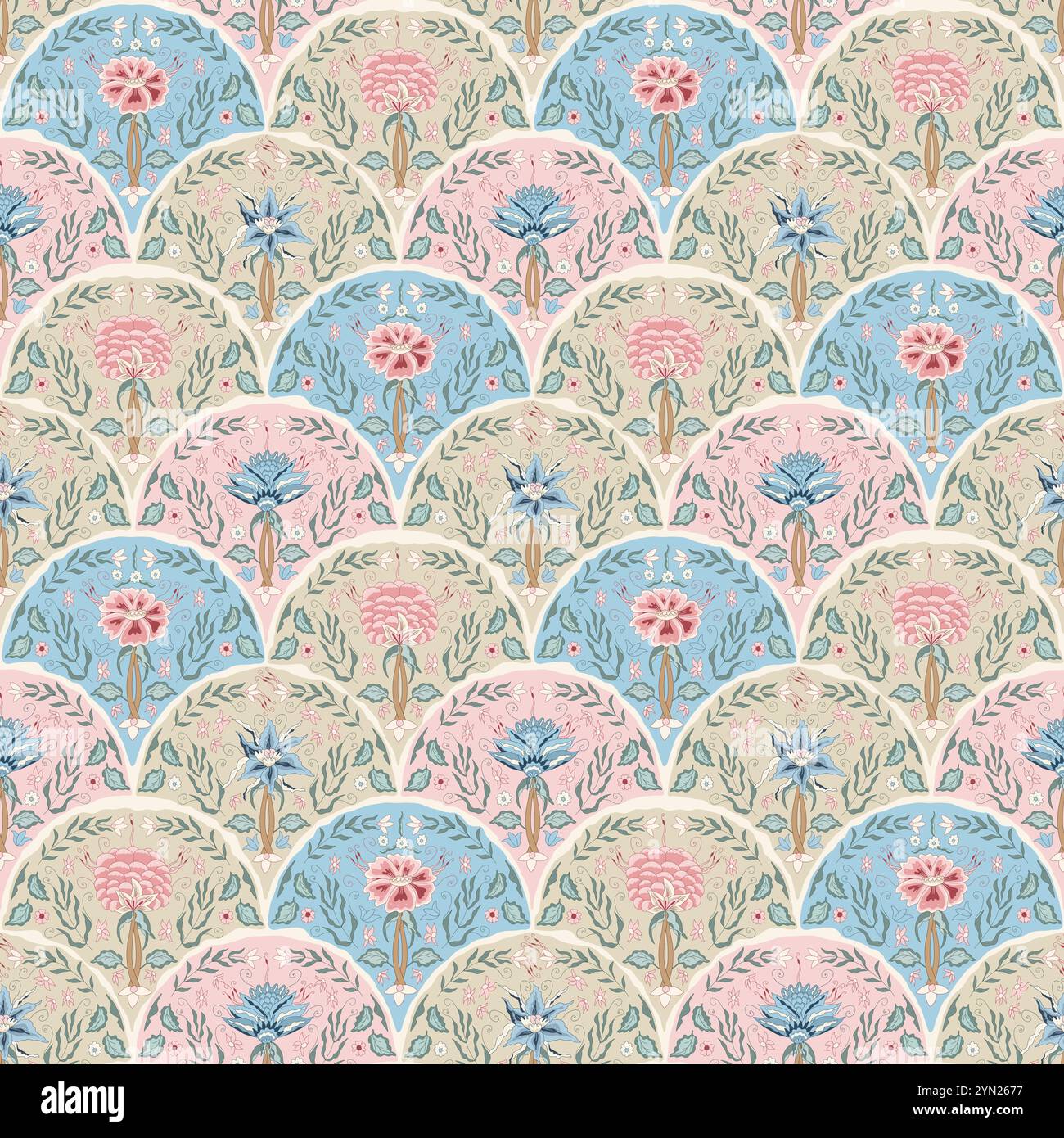 Mughal flower border Stock Vector Images - Alamy