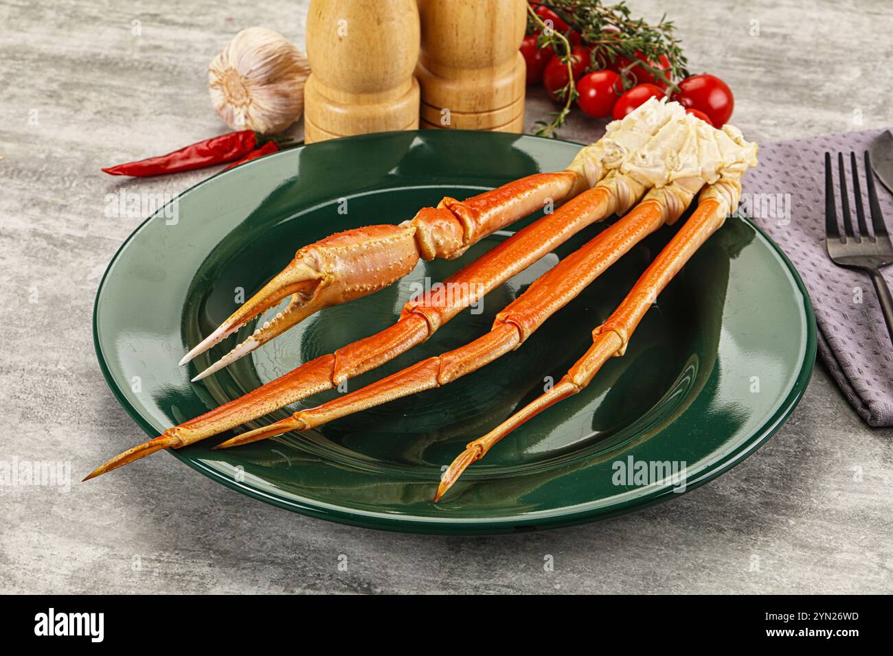 Delicous luxury boiled crab claw legs Stock Photo - Alamy