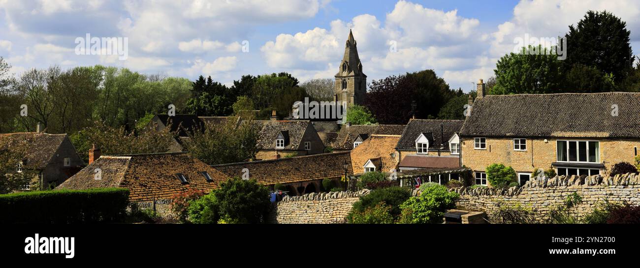 Summer view of Duddington village with St Marys Church ...