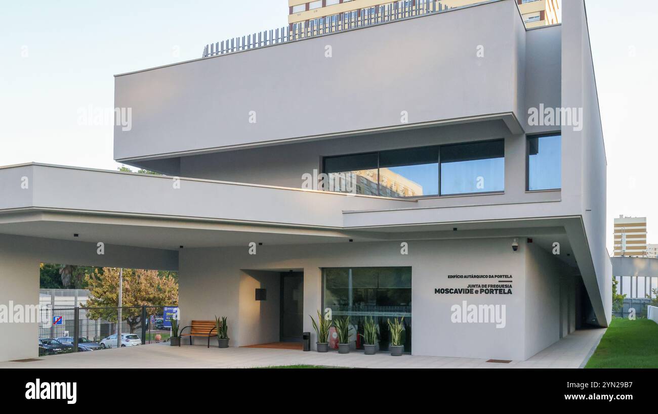 Modern architecture of the municipal building of the parish council in ...