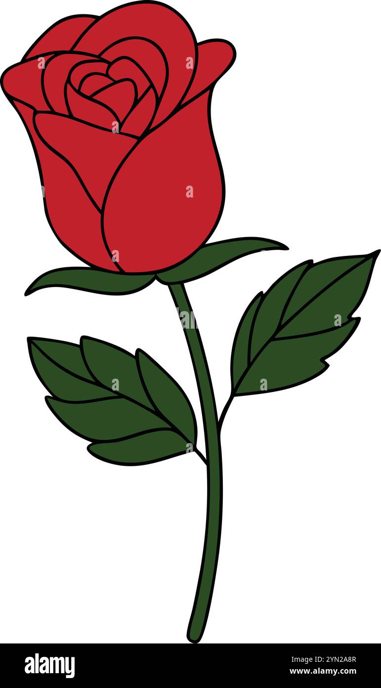 Nice red rose icon vector illustration Stock Vector Image & Art - Alamy